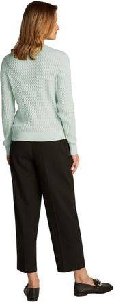 Tommy Hilfiger Damen Pullover Cable Fine Zopfstrick, Grün (Opal Green), 3XL