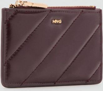 Mango Petit porte-monnaie matelass&eacute; bordeaux - Femme - Taille unique - MANGO