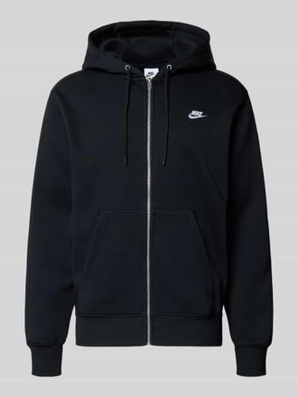 Nike Sweatjacke mit Label-Stitching und K&auml;nguru-Tasche