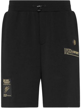 Plein Sport short de sport &agrave; logo appliqu&eacute; - Noir