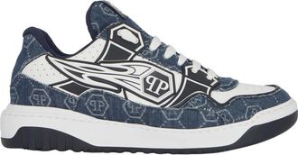 Philipp Plein Homme, Chaussures, Bleu, Taille: 45 EU Baskets Basses Moon Walker