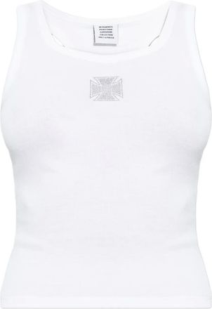 VETEMENTS embellished tank top - Wei&szlig;