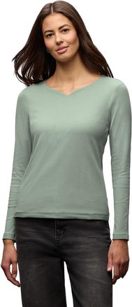 Street One Basic Shirt mit Rippstruktur Dark Serene Green 38