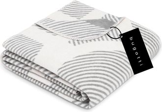 Bugatti Wohndecke Baumwollmischung grau/wollweiß Größe 150x200 cm