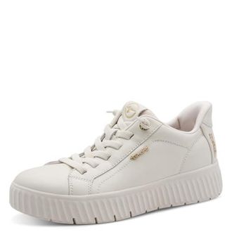 Tamaris Comfort baskets Step In femme cuir plates &agrave; enfiler Wide Fit, Offwhite, 40 EU