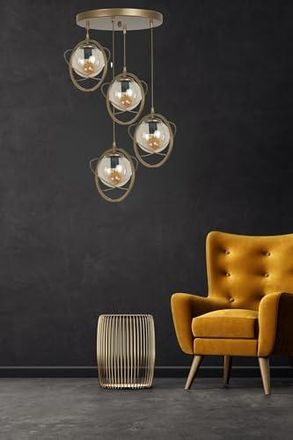 Opviq Elegant Antique Metal Chandelier, 35 cm Diameter, Adjustable Height 70 cm, E27 Max 40W, IP20 | Perfect for Living Room & Dining Spaces