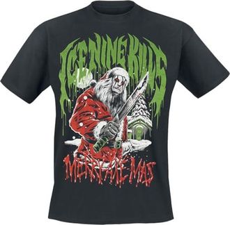 Ice Nine Kills Santa Homme T-Shirt Manches Courtes Noir XL 100% Coton Regular/Coupe Standard
