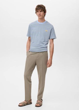 Mango Chemise regular-fit 100 % coton rayures vert d&acute;eau - Homme - XXL - MANGO MAN