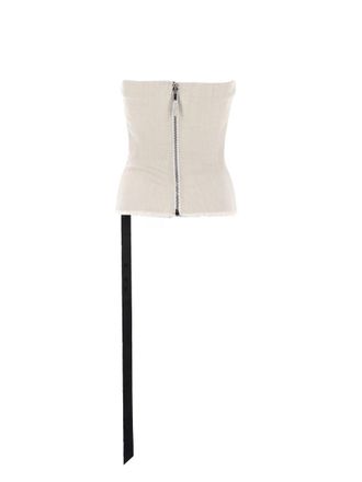 Rick Owens Denim Bustier Tank Top - White