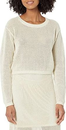 The Drop Haut Court en Crochet pour Femme, à Manches Longues, Asher, Beige Bouleau, Taille M