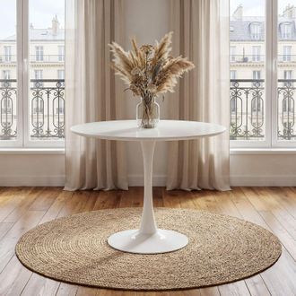 IDIMEX Esstisch Loire, rund 80 cm, Wei&szlig; - Esszimmertisch mit Tulpenfu&szlig;, runder K&uuml;chentisch aus lackiertem MDF, ideal f&uuml;r kleine Essbereiche, modernes Design,