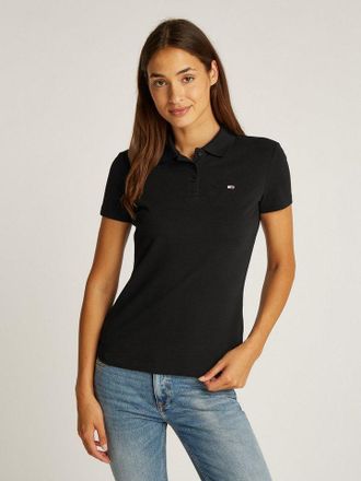 Tommy Jeans Poloshirt TJW SLIM ESSENTIAL POLO SHORT SLEEVE mit Logostickerei, Piqu&eacute;