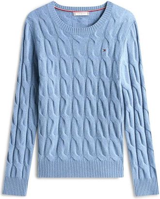 Tommy Hilfiger Damen Strickpullover aus Wolle mit Zopfmuster