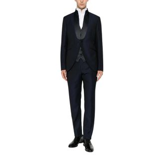 Manuel Ritz Homme, Costumes, Bleu, Taille: L 89abito C/pistagna+gilet Raso