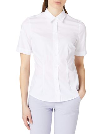 Seidensticker Damen Bluse - City Bluse - Bügelfrei - Hemdblusenkragen - Slim Fit - Kurzarm - 100% Baumwolle