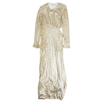 Self Portrait Femme, Robes, Jaune, Taille: 34 FR Gold Fil Coup&eacute; Maxi Dress