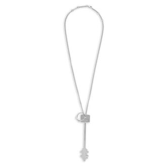 Paco Rabanne Femme, Accessoires, Gris, Taille: ONE Size Collier cl&eacute; en argent avec strass