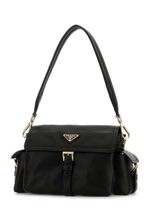 Prada Womens Black Nappa Leather Prada Explore Shoulder Bag Nero Agnello Borse A Mano