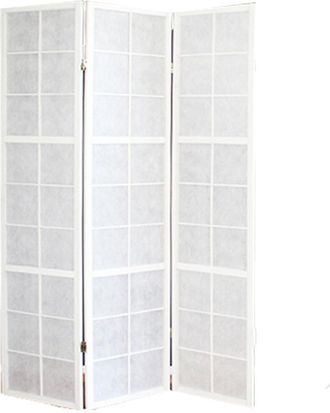 PEGANE Pegane - Paravent japonais Shoji en bois blanc de 3 pans