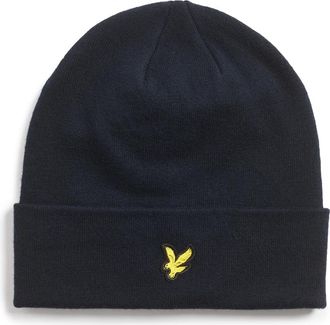 Lyle & Scott Kopfbedeckung Baumwolle Merino Beanie - - Accessories - Herren - Blau - ONE SIZE