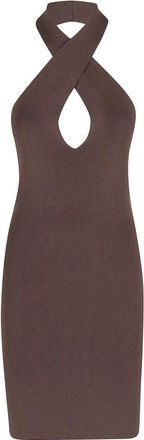 Federica Tosi Femme, Robes, Brun, Taille: 38 FR Abito Corto Scollo Incrociato