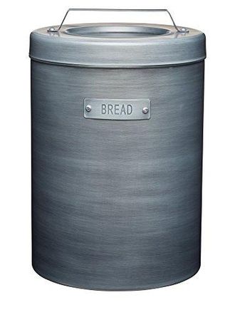 KitchenCraft Industrial Kitchen Brotdose, Metall, Brot und Brötchenbehälter, Luftdicht, Deckel mit Griff, recycelte Materialien, 35 x 24 cm