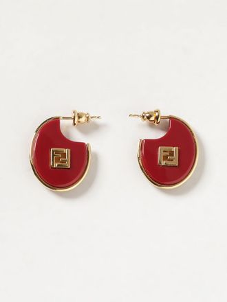 Fendi Boucles doreilles pendantes en r&eacute;sine et bronze avec monogramme FF