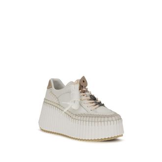 Chlo&eacute; Nama Platform Sneaker - White