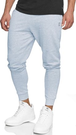 Indicode Herren Eberline Jogginghose aus 60% Baumwolle | Trainingshose Jogger für Männer Clear Blue Mix, XXL