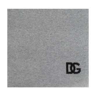 Dolce & Gabbana Schal mit gesticktem Logo - - Accessories - Herren - Grau - ONE SIZE