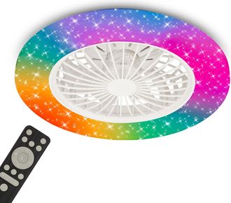 Briloner Deckenventilator mit Beleuchtung, Fernbedienung, dimmbar, CCT, RGBIC, Deckenlampe mit Ventilator, Deckenventilator, Schlafzimmerlampe, Deckenleuchte m