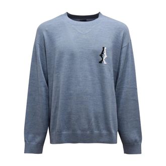 Armani M8256 Maglione Exchange Baumwoll-/Wollpullover - - Knitwear - Herren - Blau - XS