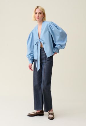 Claudie Pierlot Blouse col V &agrave; nouer