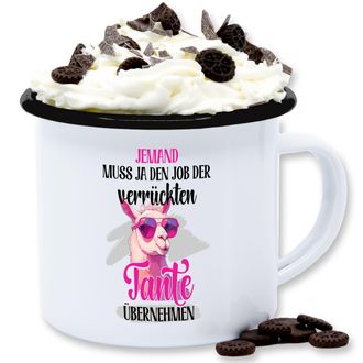 Shirtracer Emaille Tasse Blechtasse - Jemand muss ja den Job der verrückten Tante übernehmen I Weihnachtsgeschenke für Tante Geschenke Tanten zu Weihnachten I Ve