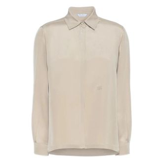 Max Mara Seiden-Cr&ecirc;pe-de-Chine-Hemd - - Blouses & Shirts - Damen - Beige - XL