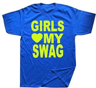 Keephen Girls Love My Swag Things T-Shirt Dr&ocirc;le Lettre Impression 3D Manches Courtes Col Rond Casual Tee Shirts Tops pour Femmes Hommes