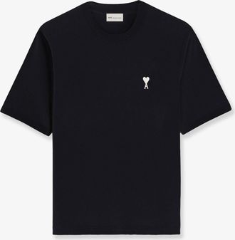Ami Cotton t-shirt with contrasting embroidery - AMI PARIS - gender_Man