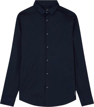 A|X Armani Exchange Cotton Dress Shirt - Navy