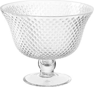 Leonardo Poesia Dekoschale aus Glas, Blumenvase mit Fu&szlig;, H&ouml;he 19,5 cm, klar, 076435