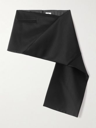 Courrèges Mini-jupe Effet Portefeuille Asymétrique En Satin - Noir