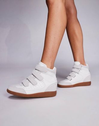 Steve Madden Baskets &agrave; talon et semelle en gomme - Blanc