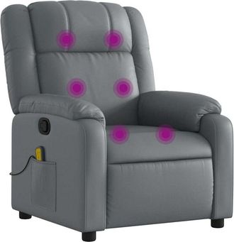 vidaXL Fauteuil de massage inclinable Gris Similicuir Vidaxl