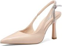 Queen Helena K3347 Chaussures &eacute;l&eacute;gantes &agrave; talons hauts &agrave; bout ferm&eacute; avec strass pour femme, Nude Pu, 37 EU