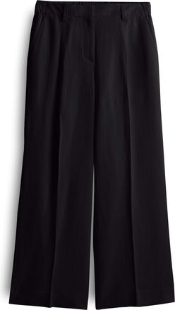 someday Damen Culotte | Culotte CELINO Cropped Wide aus Viskose Leinen Mix Black, 34