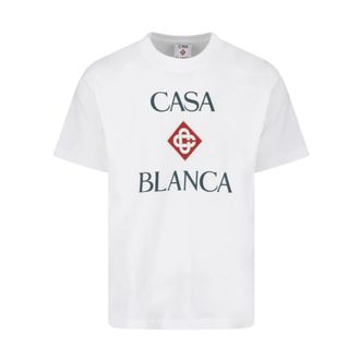 Casablanca Logo-Print T-Shirt - - Tops - Herren - Wei&szlig; - L