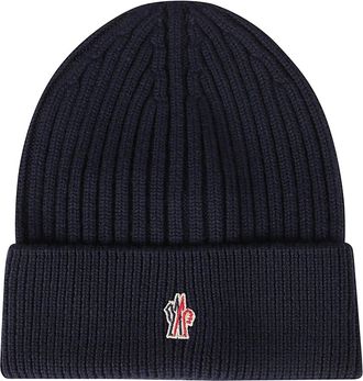 Moncler Homme, Accessoires, Bleu, Taille: ONE Size Tricot Beanie