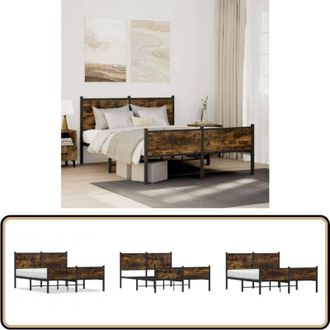 vidaXL Metallbett ohne Matratze R&auml;uchereiche 140x200 cm - Vidaxl
