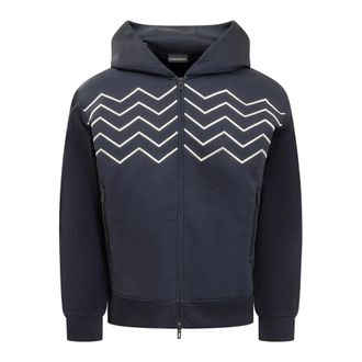 Emporio Armani Homme, Sweatshirts et sweats &agrave; capuche, Bleu, Taille: XL Long Sleeve Zip-through SweaT-shirt