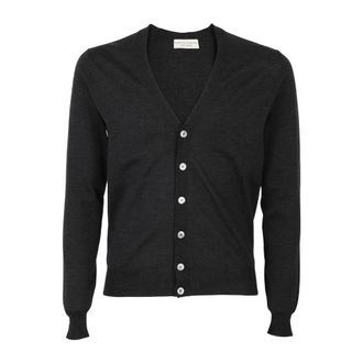FILIPPO DE LAURENTIIS Royal Merino Knopf Cardigan - - Knitwear - Herren - Grau - L