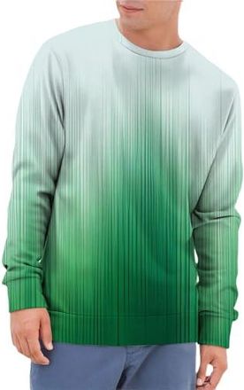 Generic Sweat-shirt pour homme 2025 à col rond en polyester épais avec isolation thermique améliorée, sweat moderne pour lhiver et lhiver, Vert, 3XL